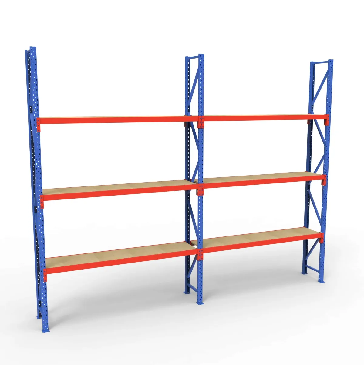 Komplet Lagerreol | 2 Fag | 3 Lag | 180cm Vanger | Højde: 300cm | Dybde ...