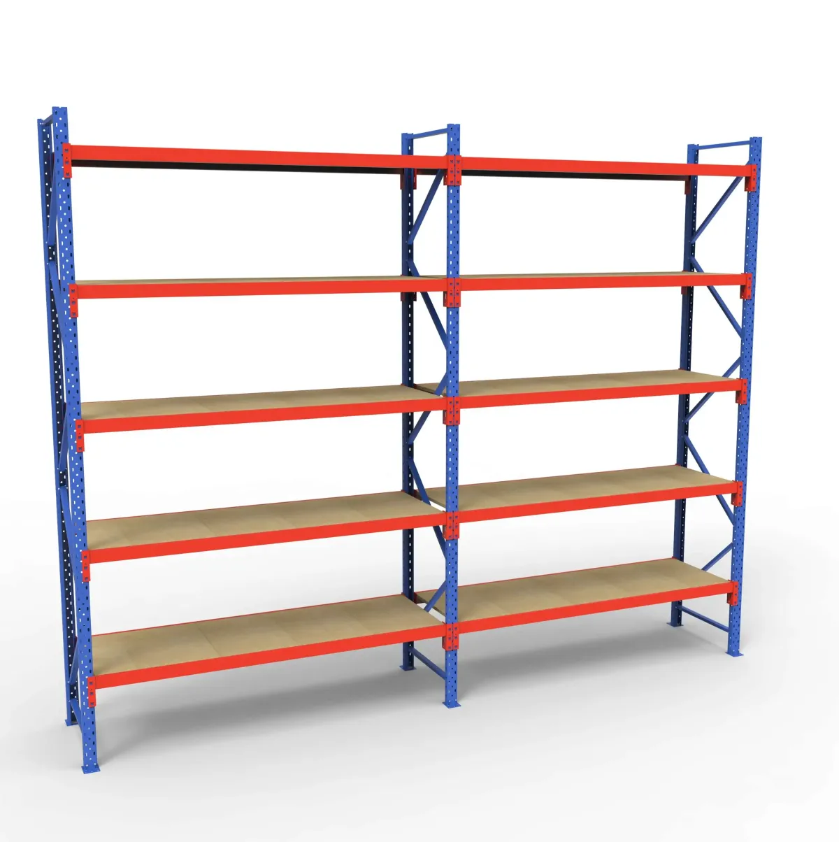 Komplet Lagerreol | 2 Fag | 5 Lag | 180cm Vanger | Højde: 300cm | Dybde ...