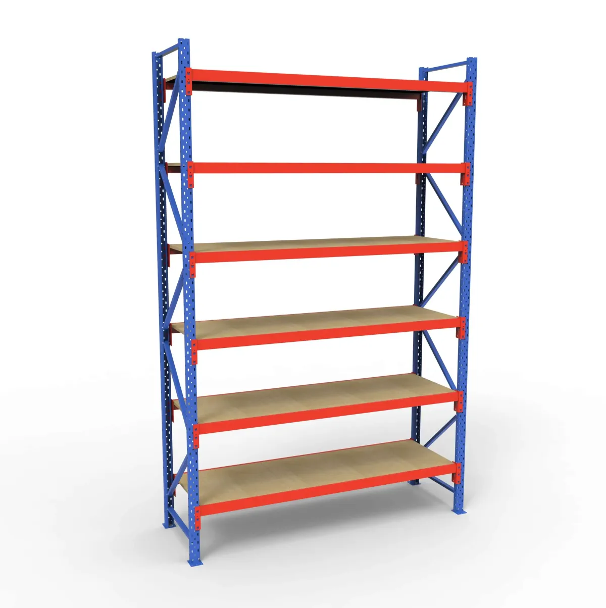 Komplet Lagerreol | 1 Fag | 6 Lag | 180cm Vanger | Højde: 300cm | Dybde ...